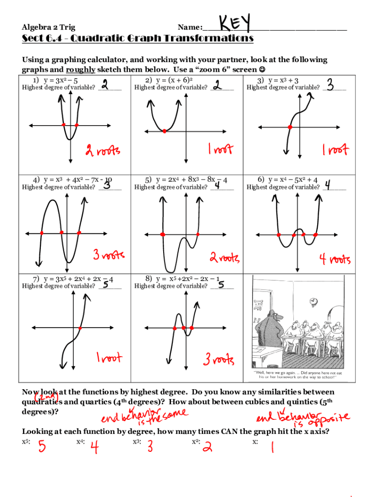 Fillable Online Sect 6 4 Quadratic Graph Transformations Fax Email Print Pdffiller