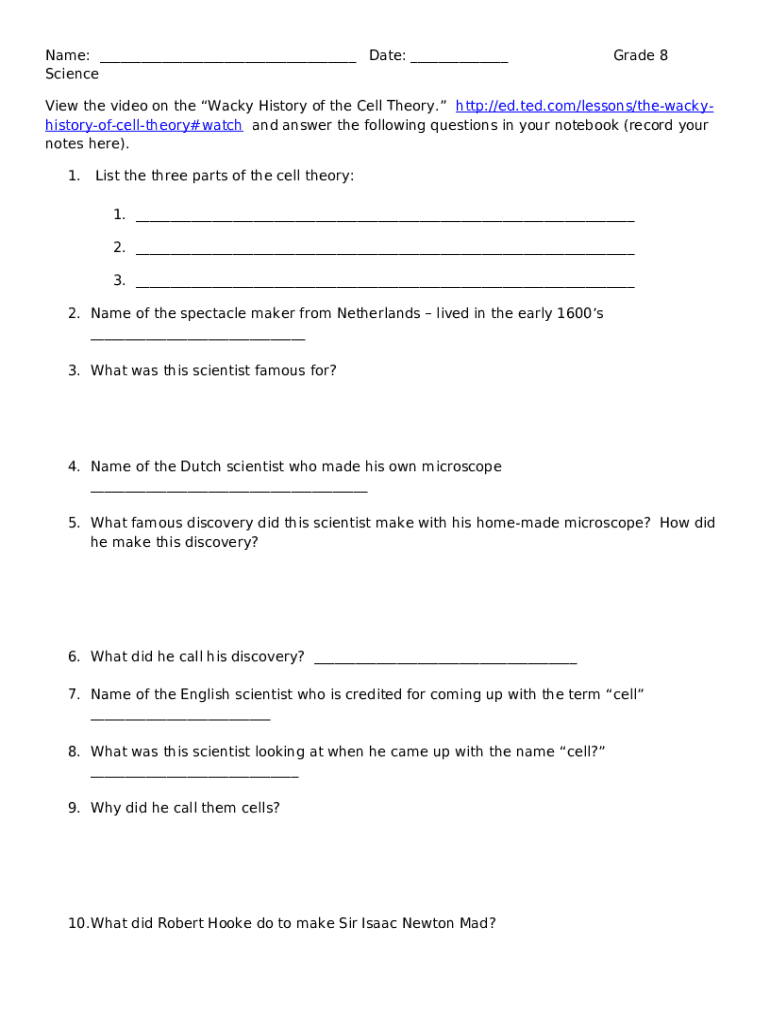 The wacky history of cell theory - Lauren Royal-Woods Doc Template ...