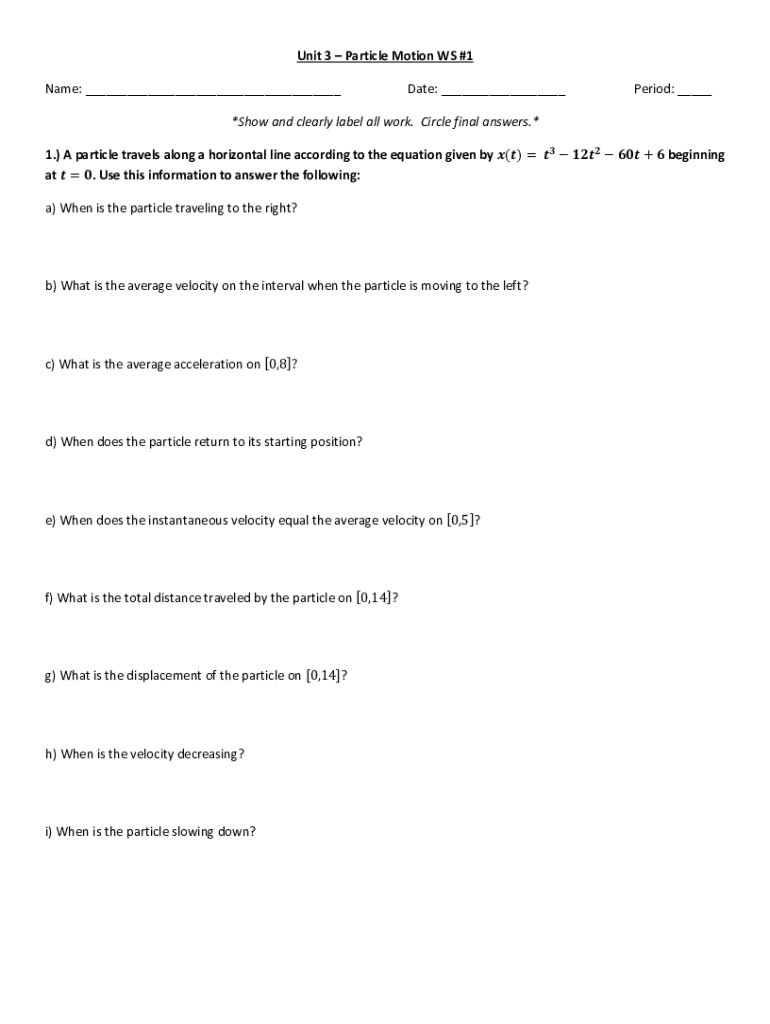 Fillable Online Worksheet 1. What You Need to Know About Motion Along ... Fax Email Print ...