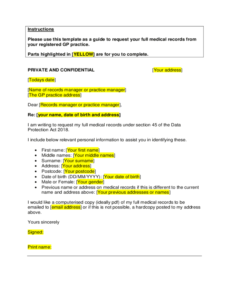Fillable Online Patient Medical Records - Charlotte Keel Med Practice Fax Email Print - pdfFiller