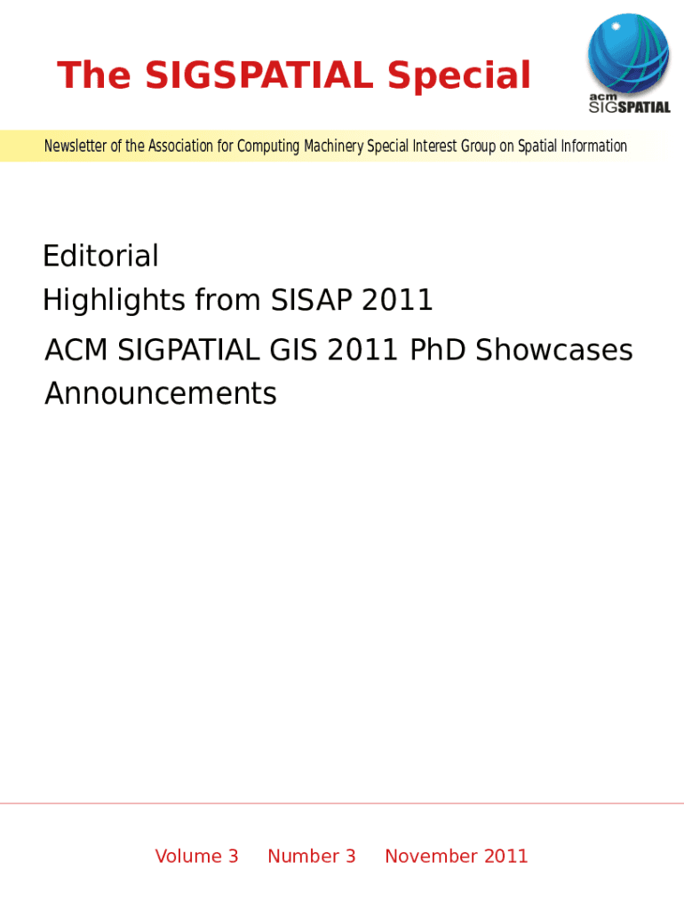 Fillable Online Samet Honored with ACM SIGSPATIAL Lifetime Impact Award Fax Email Print - pdfFiller
