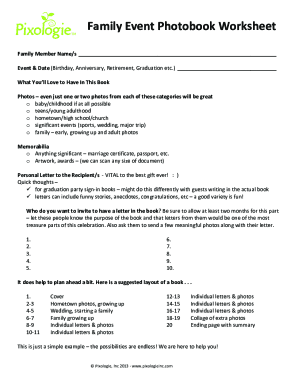 Fillable Online Family Event Worksheet.docx Fax Email Print - pdfFiller