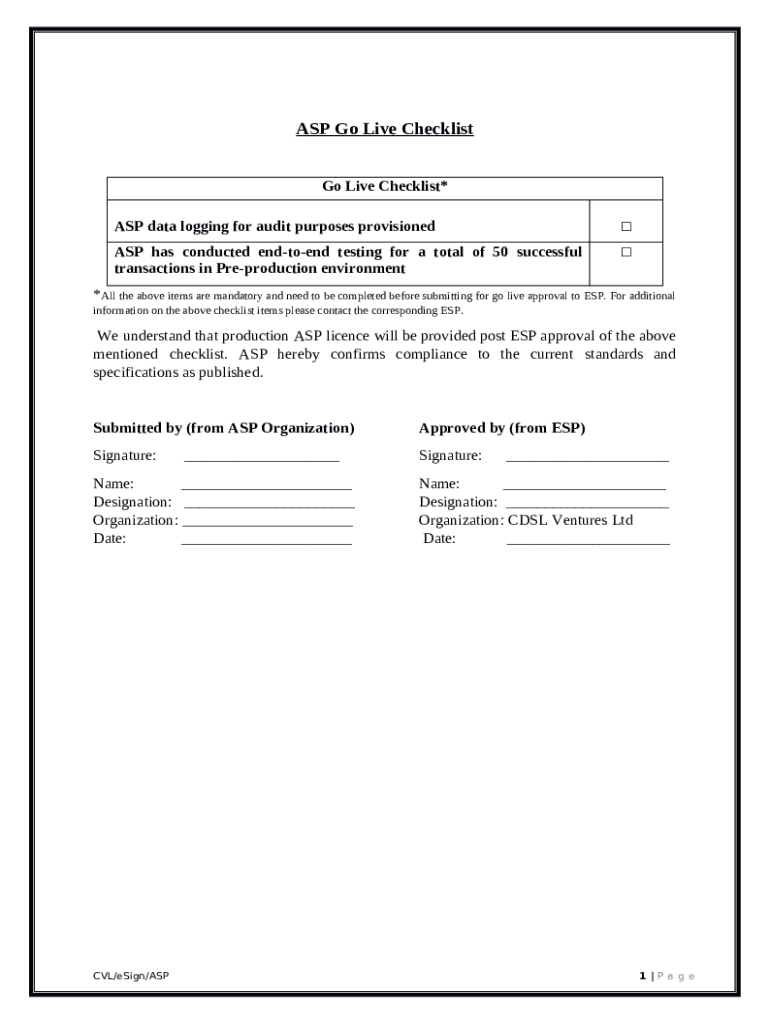 Use the go-live checklist to make sure your solution is ... Doc ...
