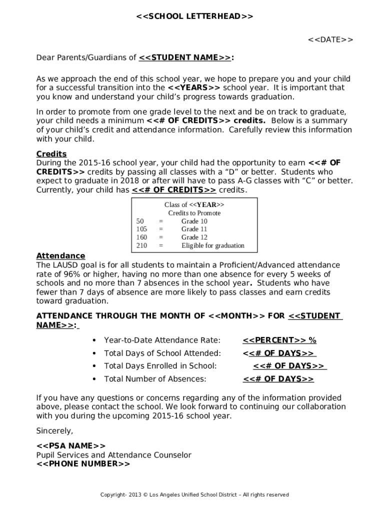 Dear Parents/Guardians of : Doc Template | pdfFiller