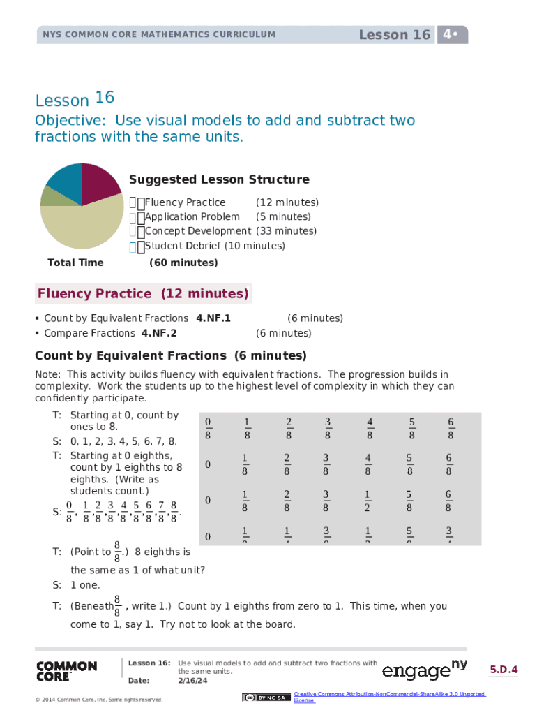 Module 5 Lesson 16 add and subtract fractions Doc Template | pdfFiller