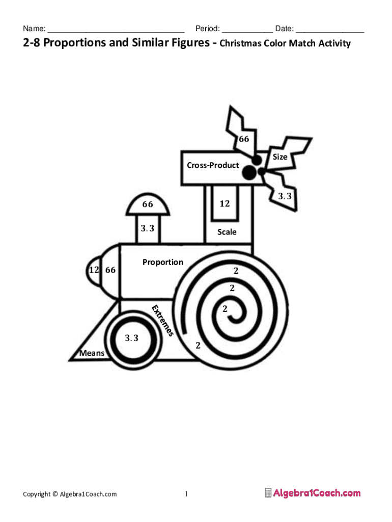 Fillable Online 2-8 Proportions and Similar Figures - Christmas Color ...