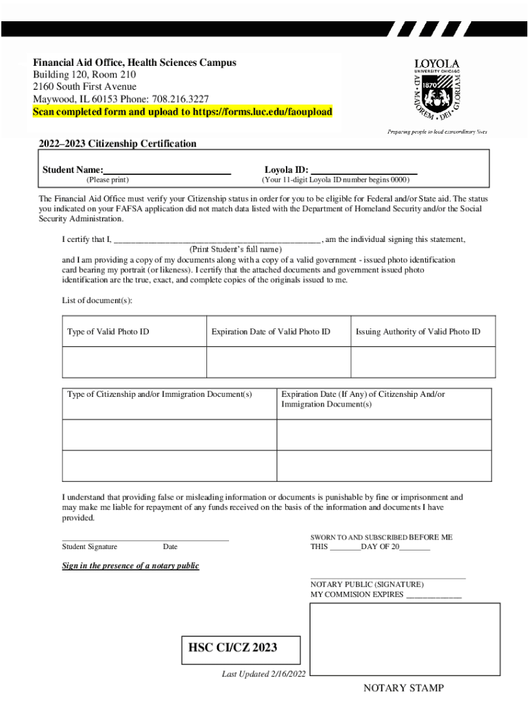 Fillable Online ssom luc financial aid secure document upload - Loyola ...