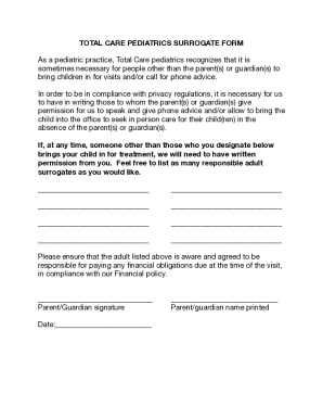 Fillable Online TCP SURROGATE FORM Fax Email Print - pdfFiller