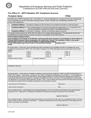 Fillable Online Fire Officer IV NFPA Standard 1021 Compliance Document ...