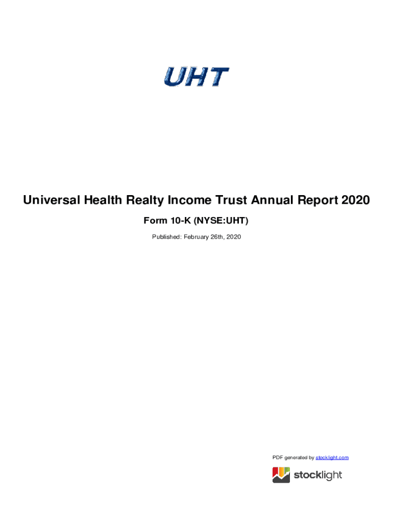 Fillable Online Universal Health Realty Income Trust (UHT) - SEC ...