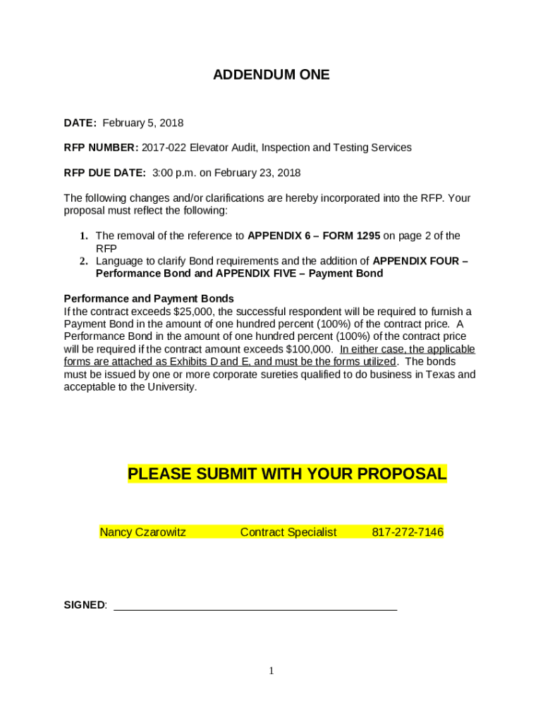 Request for Proposal (RFP) for Elevator Inspection Services Doc ...