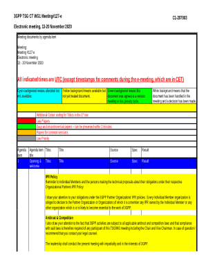 3GPP TSG CT1#127-e agenda for Tdoc allocation Doc Template | pdfFiller