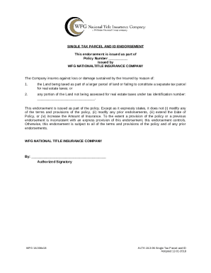 Guideline: ALTA Endorsement 18.2-06 (Multiple Tax Parcel) Doc Template ...