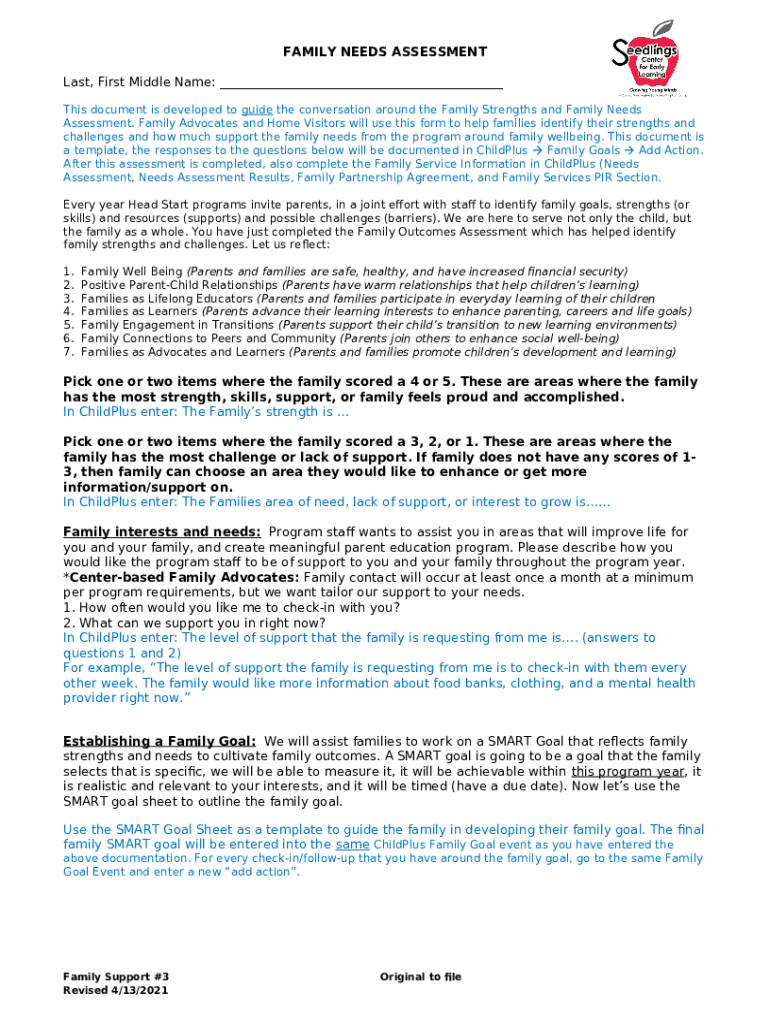 The Family Assessment - New York State Department of Health Doc ...