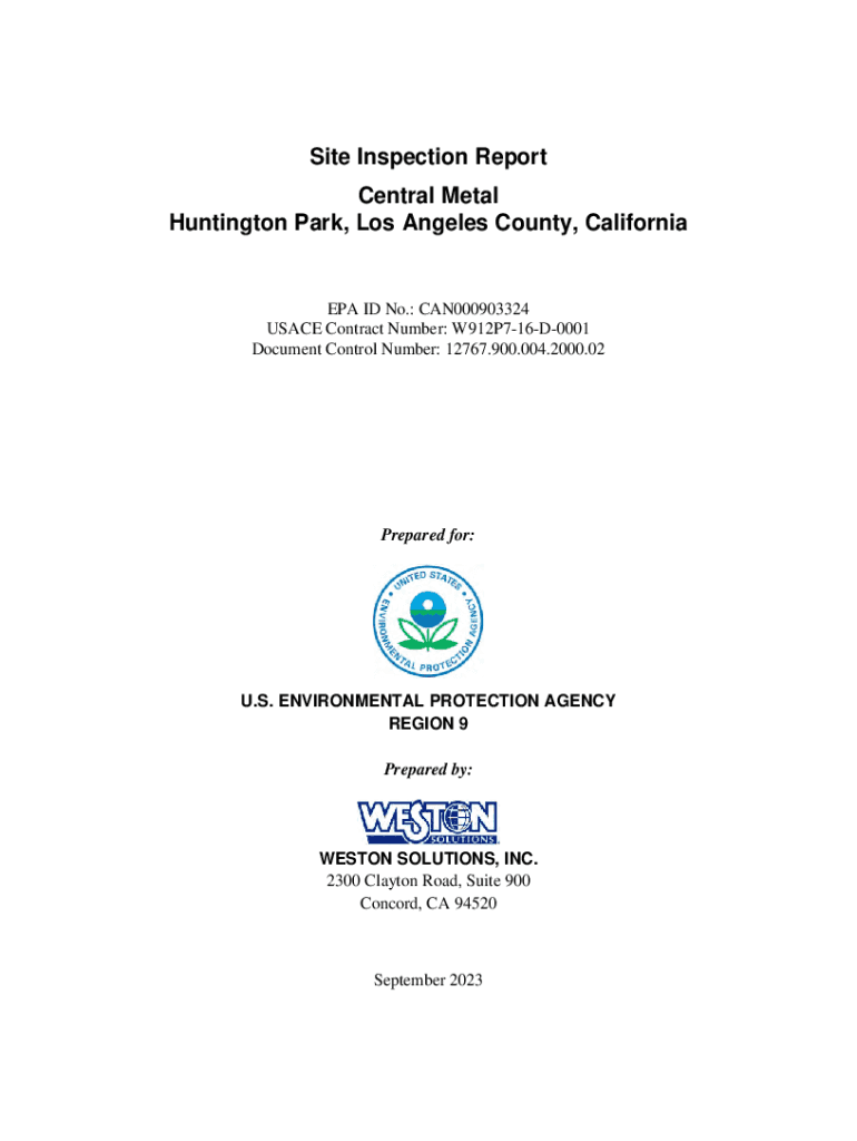 Fillable Online Site Inspection Report. The Site Inspection Report ...