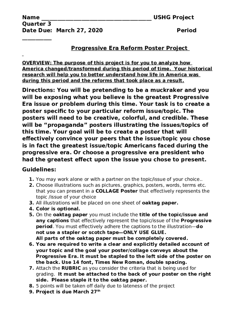 Infographic: Re Movements of the Progressive Era Doc Template | pdfFiller