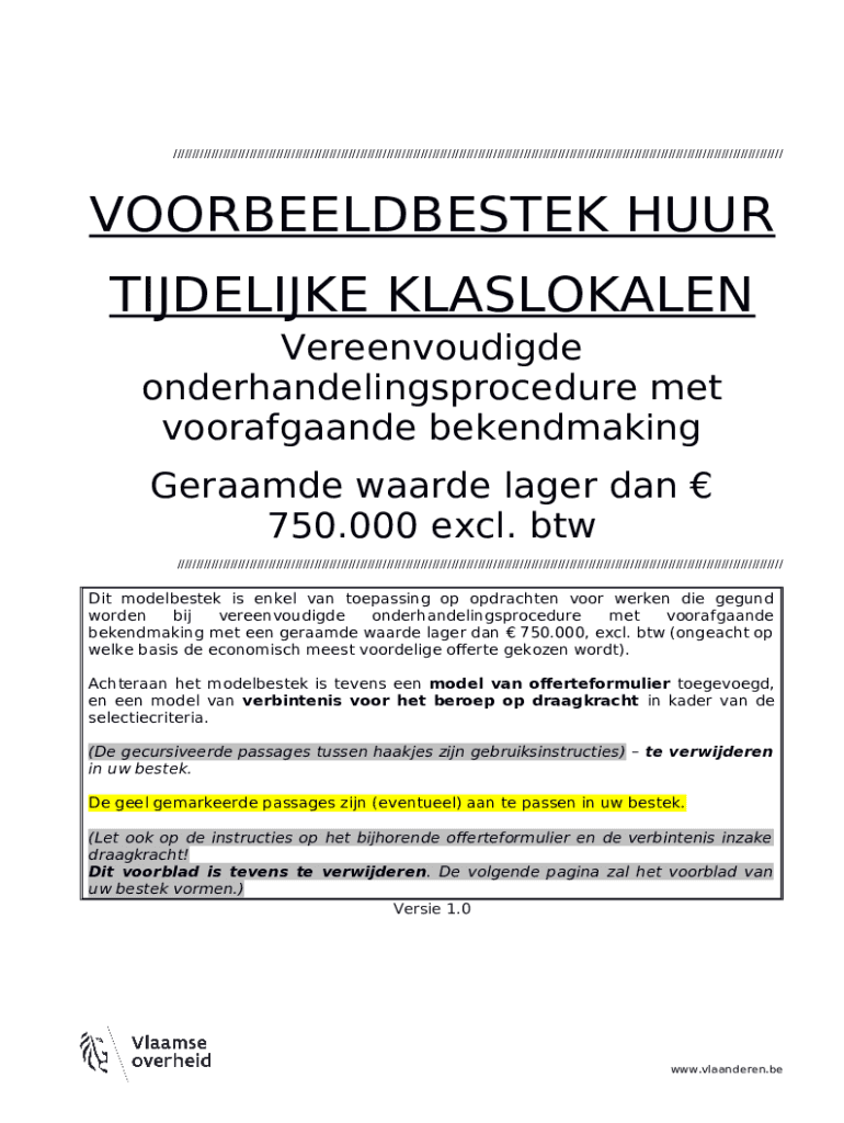 Vereenvoudigde onderhandelingsprocedure met voorafgaande bekendmaking ...