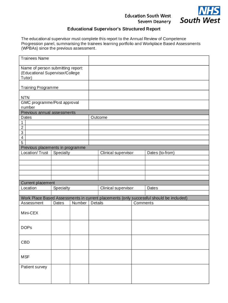 the role of the arcp and the educational supervisor's ... Doc Template ...