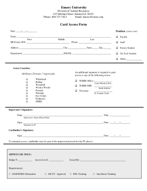 Fillable Online DAR Facility Card Access Request Form Fax Email Print ...
