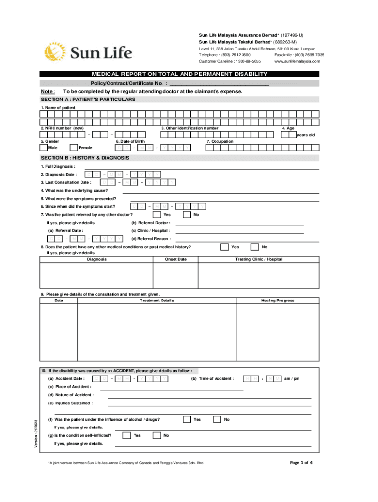 Fillable Online Sun Life Malaysia: Life Insurance & Family Takaful Fax ...