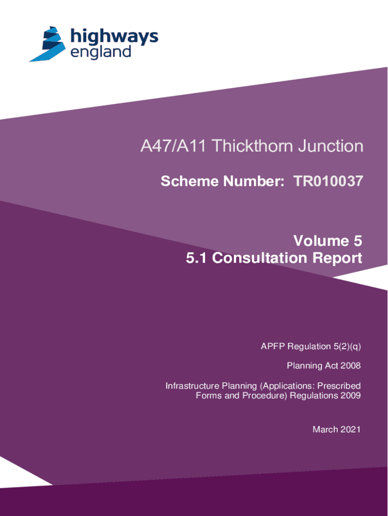 Fillable Online infrastructure planninginspectorate gov A47/A11 ...