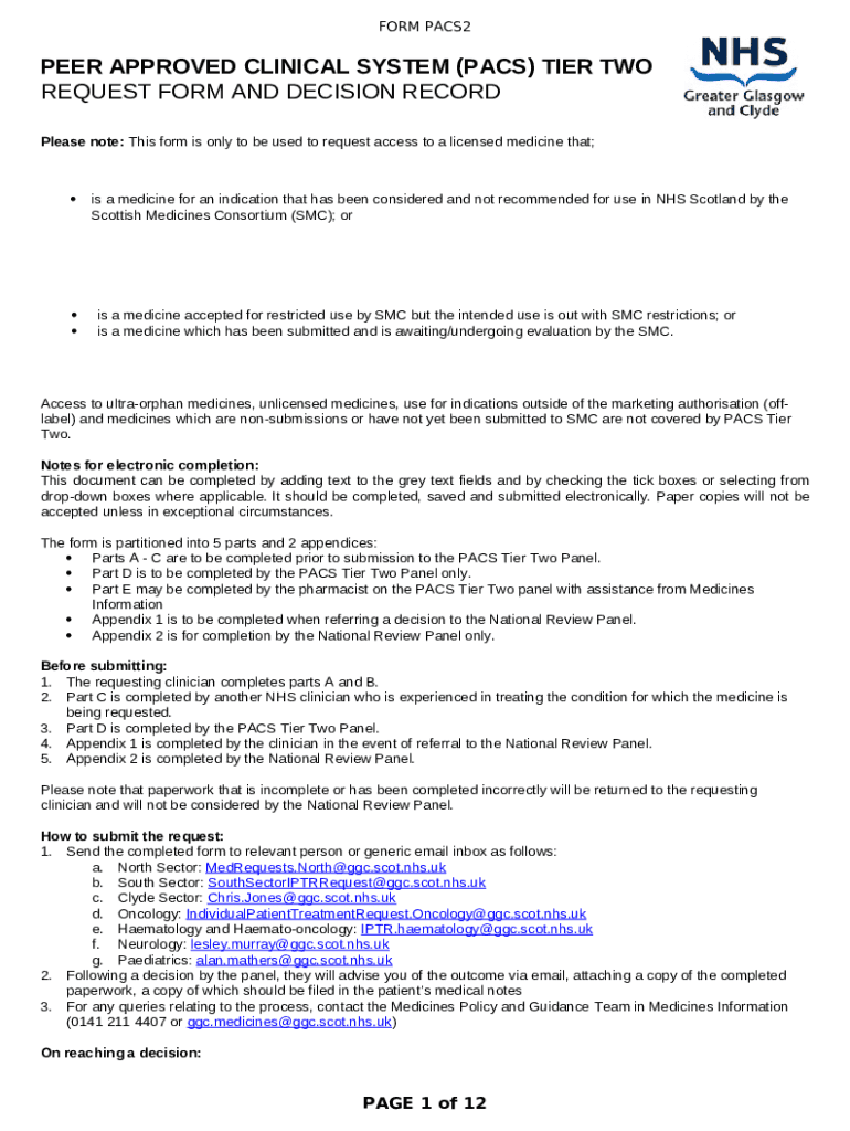 part a: pacs tier two request details Doc Template | pdfFiller