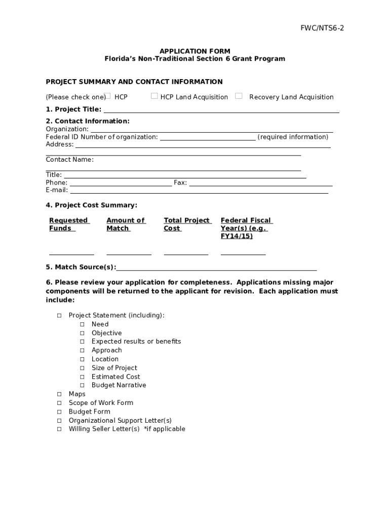 Habitat Conservation Plan Land Acquisition Grants Doc Template | pdfFiller