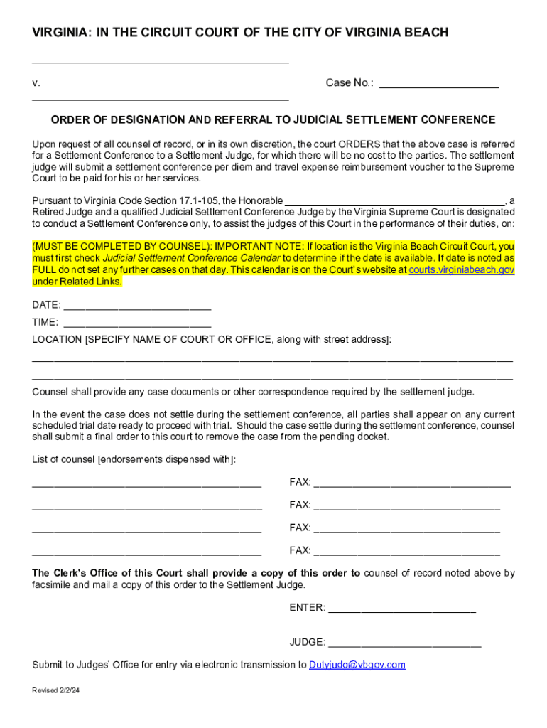 Fillable Online Forms Used by the Judicial Settlement Conference ...