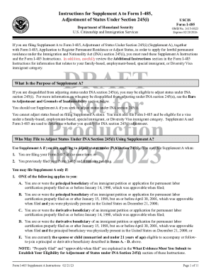 Fillable Online with Form I-485, Application to Register Permanent ...