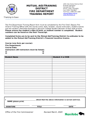 Mutual Aid District Fire Department Training Report Doc Template ...