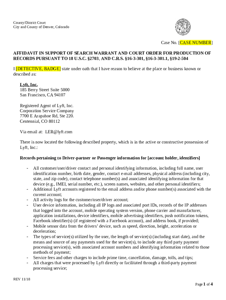 I DETECTIVE, BADGE state under oath that I have reason to believe at ...