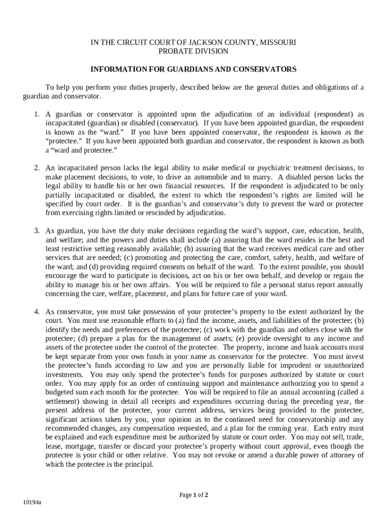 jackson County, Missouri application for Circuit Judge Doc Template ...