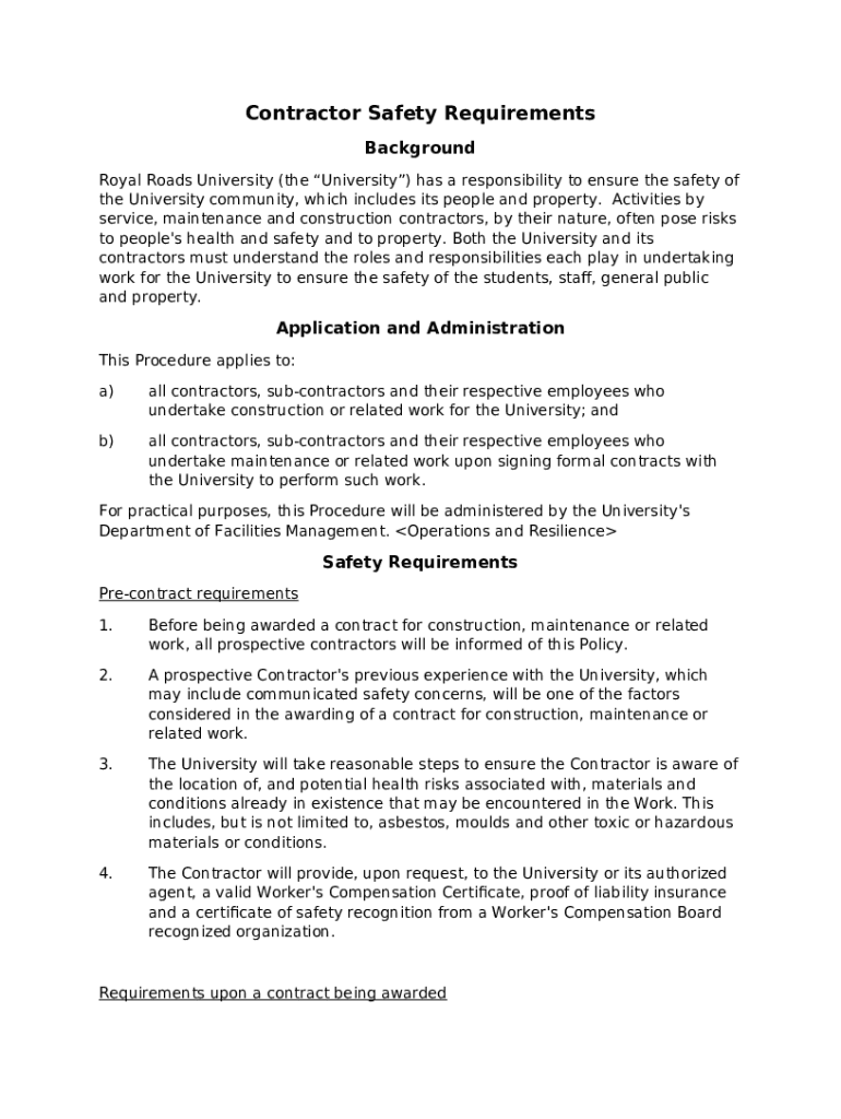 Health & safetyRoyal Roads University - Our People Doc Template | pdfFiller