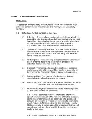 Asbestos Management Program - Environment, Health & Safety Doc Template ...