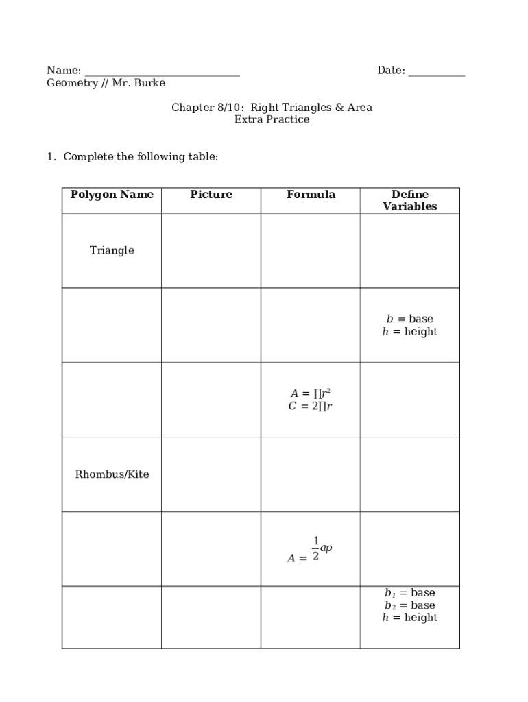 How to Find the Base, Height, and Area of Triangles (Right ... Doc Template | pdfFiller