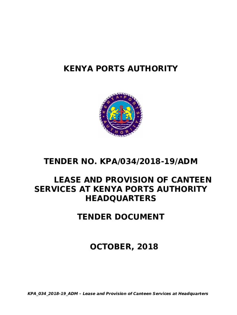 LEASE AND PROVISION OF CANTEEN SERVICES AT KENYA PORTS AUTHORITY ...