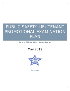 PUBLIC SAFETY LIEUTENANT PROMOTIONAL EXAMINATION PLAN. Peace Officer ...