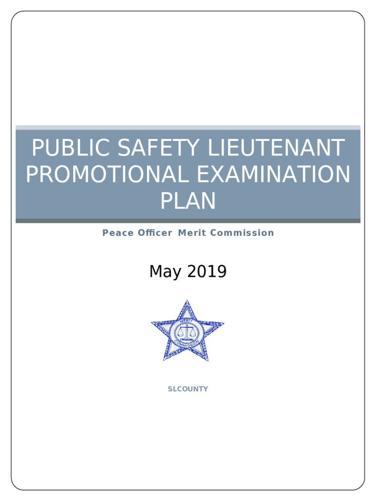 PUBLIC SAFETY LIEUTENANT PROMOTIONAL EXAMINATION PLAN. Peace Officer ...