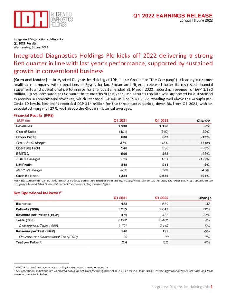 Fillable Online Integrated Diagnostics Holdings plc Approves Final ...