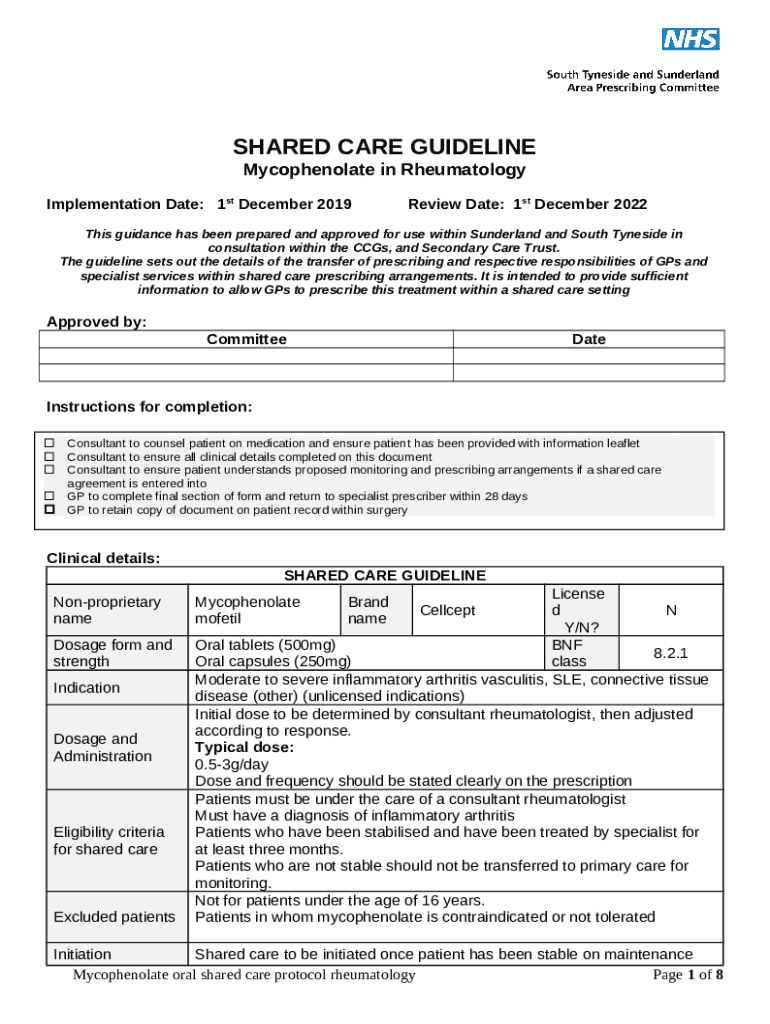 Shared care guidelines and green plus leaflets Doc Template | pdfFiller