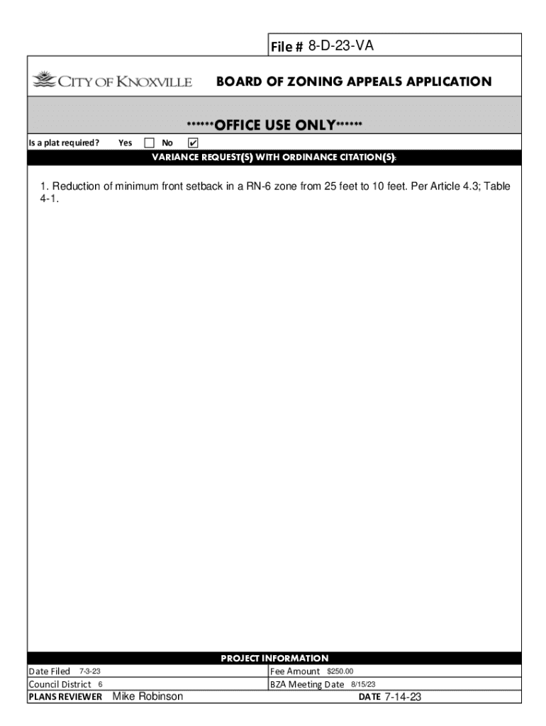 Fillable Online Plans Review & Appeals Boards - City of Knoxville Fax ...
