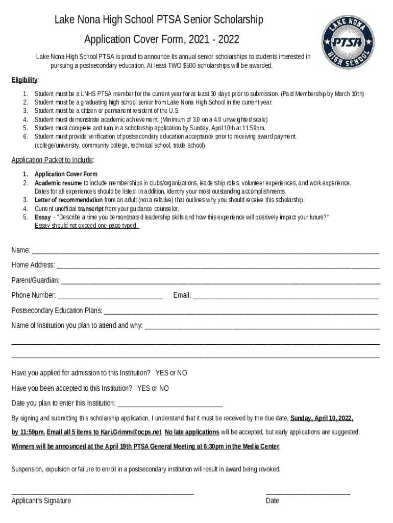 Join PTSA - Lake Nona Hs - Orange County Public Schools Doc Template | pdfFiller