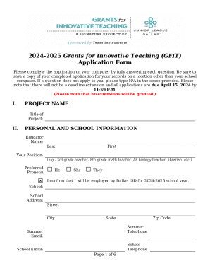 2024-2025 Grants for Innovative Teaching (GFIT) Application Doc ...