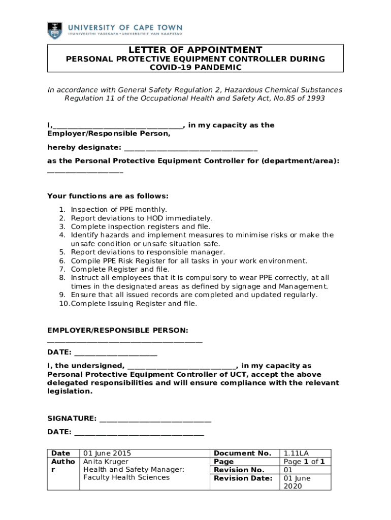 guidelines for ppe use during the coronavirus disease ... - health uct ac Doc Template | pdfFiller