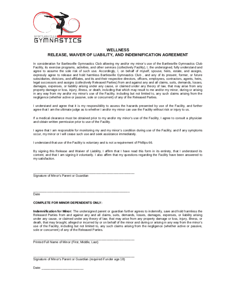 integrity gymnastics & wellness llc minor waiver and release ... Doc ...