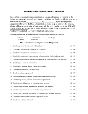 ADMINISTRATION IMAGE QUESTIONNAIRE Doc Template | pdfFiller