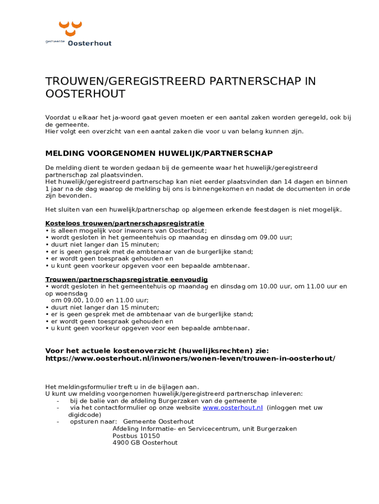 Wat is het verschil tussen trouwen of geregistreerd ... Doc Template | pdfFiller