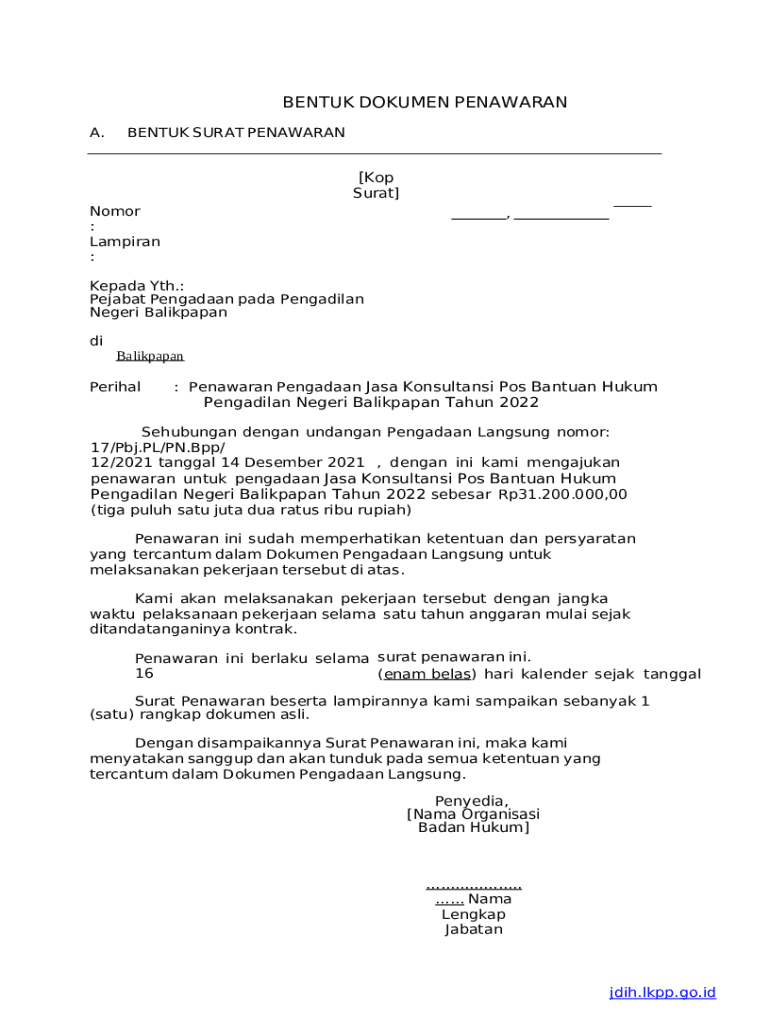Bentuk Surat Permohonan KOP SURAT Nomor : Lampiran Doc Template | pdfFiller
