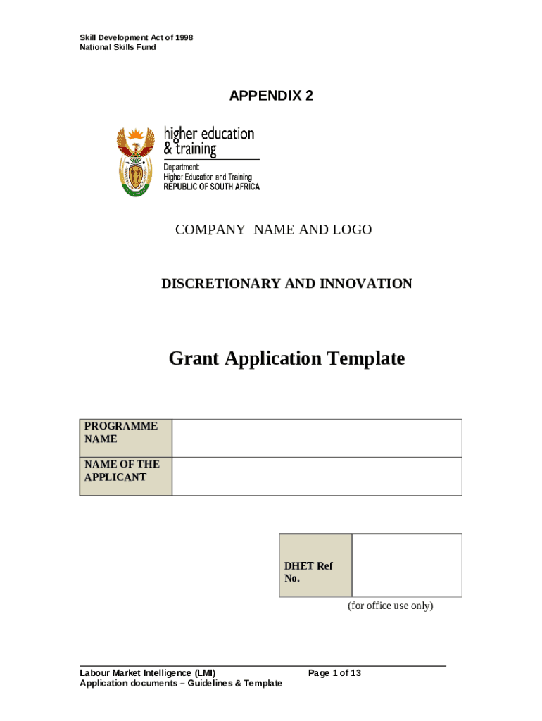 Department of Higher Education and Training - Tenders Doc Template ...