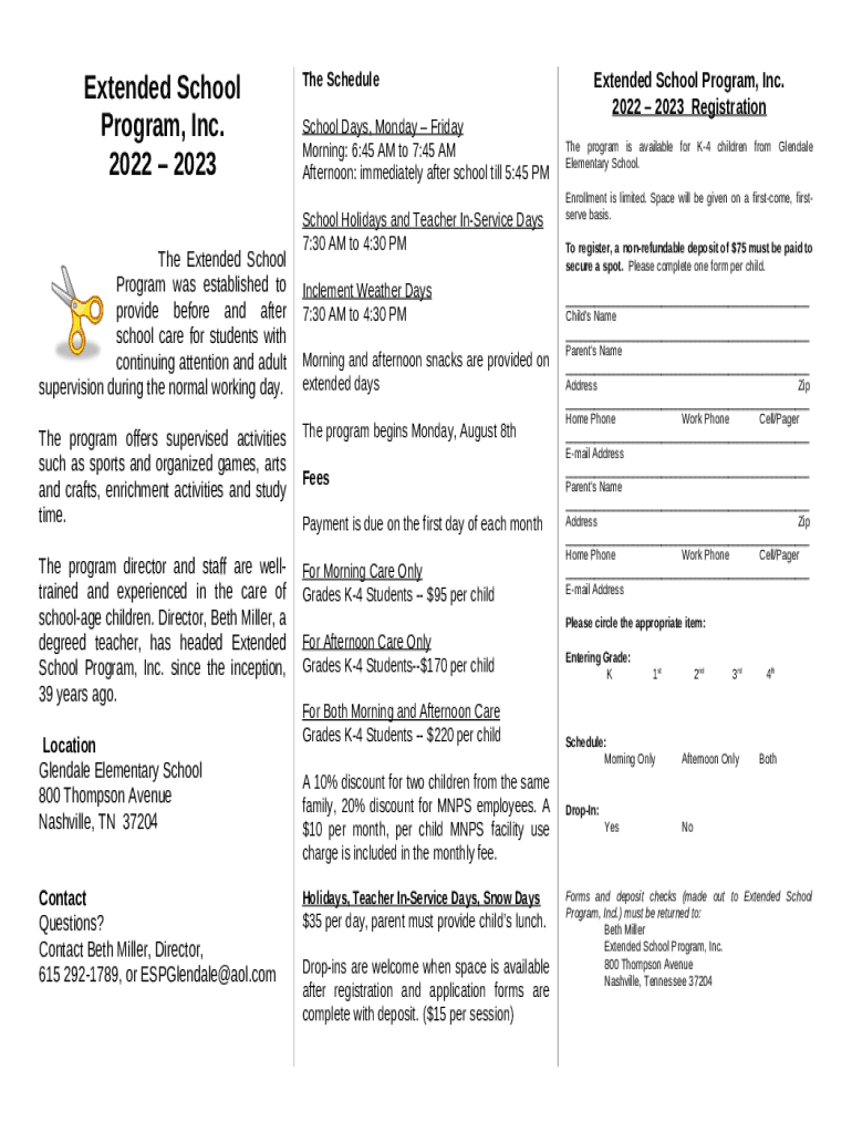 ESS Program Overview - Extended Student Services Doc Template | pdfFiller